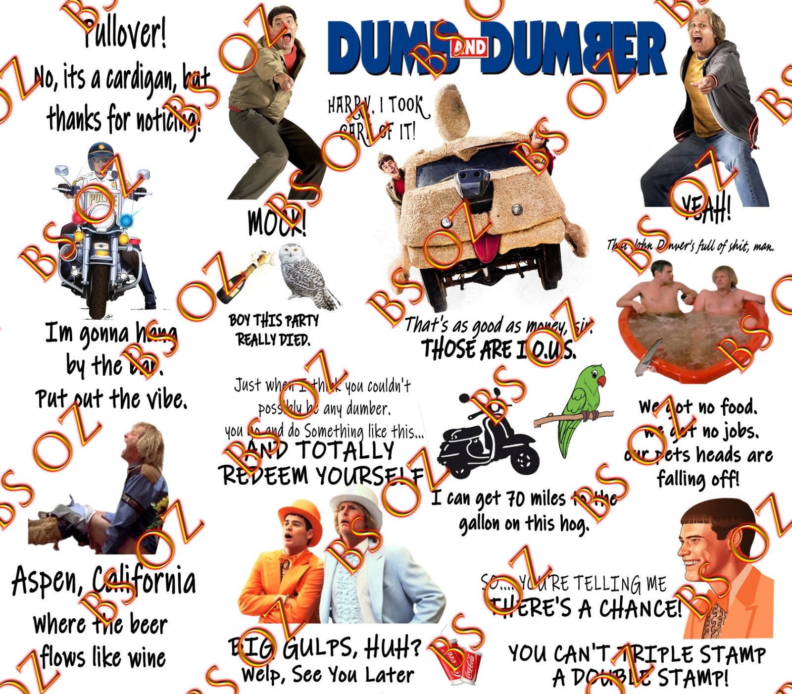 Dumb & Dumbler Tumbler Wrap PNG - Etsy