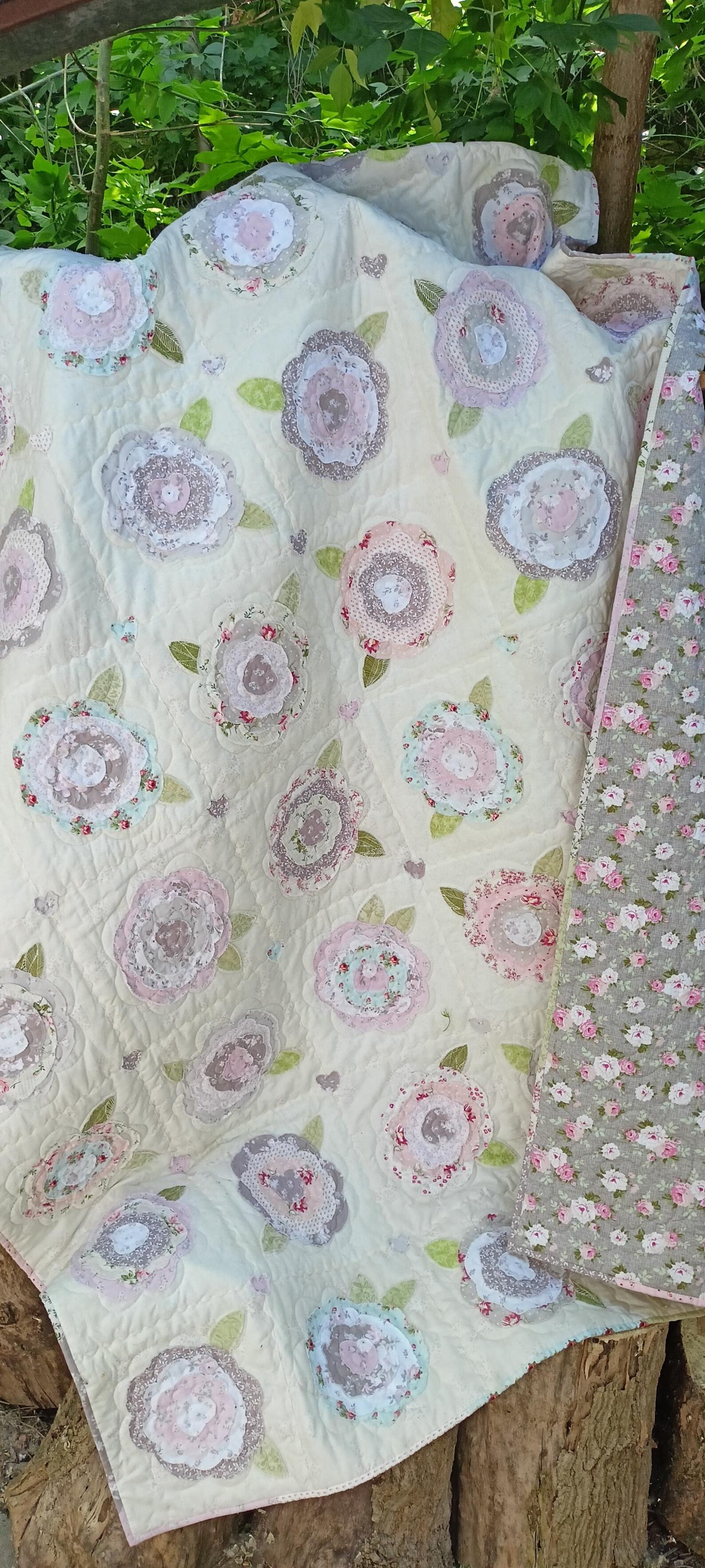 Queen Size Patchwork Quilt *the French Rose* in Boho Style - Etsy