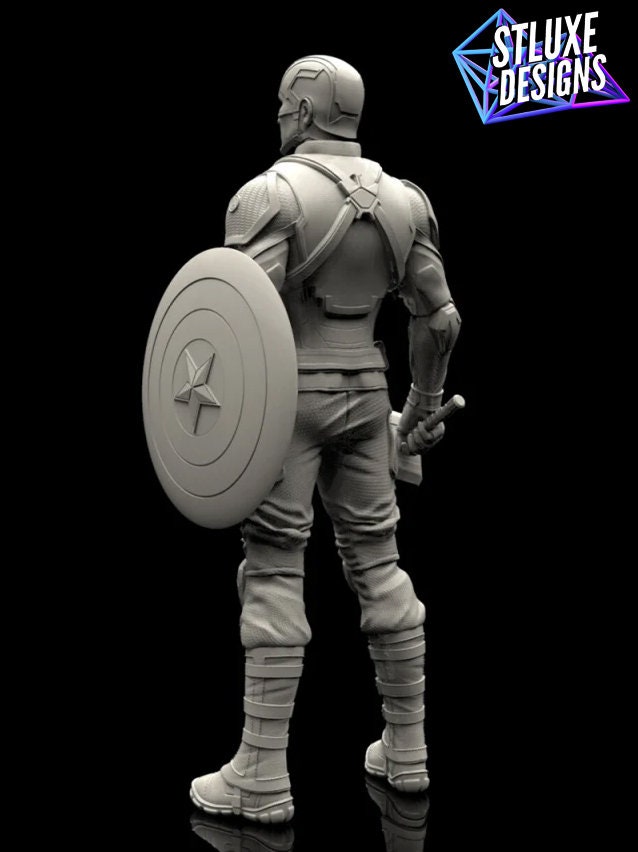 Captain America Stl for 3d Printing, Figure Stl, Statue Stl, Super Hero ...