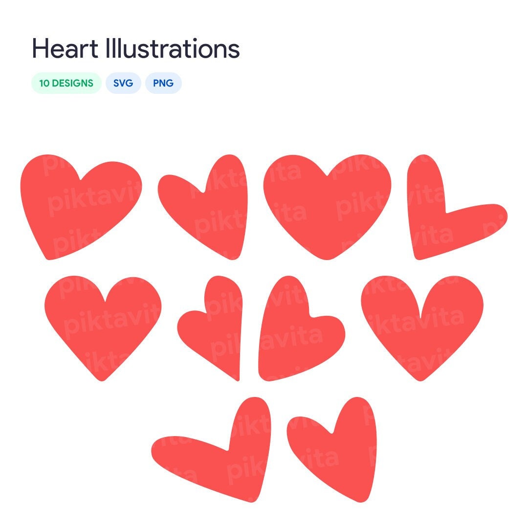 10 Cute Heart Svg Png Bundle, Heart SVG, Heart PNG, Cute Heart Svg Png ...