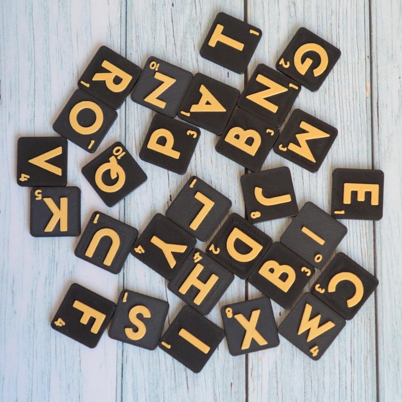 Magnetic Scrabble Letter Tiles: 3D Printed Fridge Kit (set of 100) - Etsy