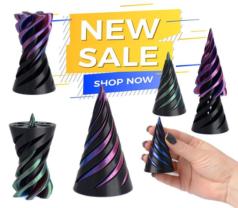Cone Spiral | 3D Printed | Infinity Cone | Stress Reliever | Desk Toy ...