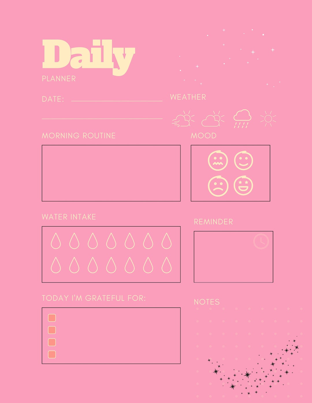 Pink Daily Planner - Etsy