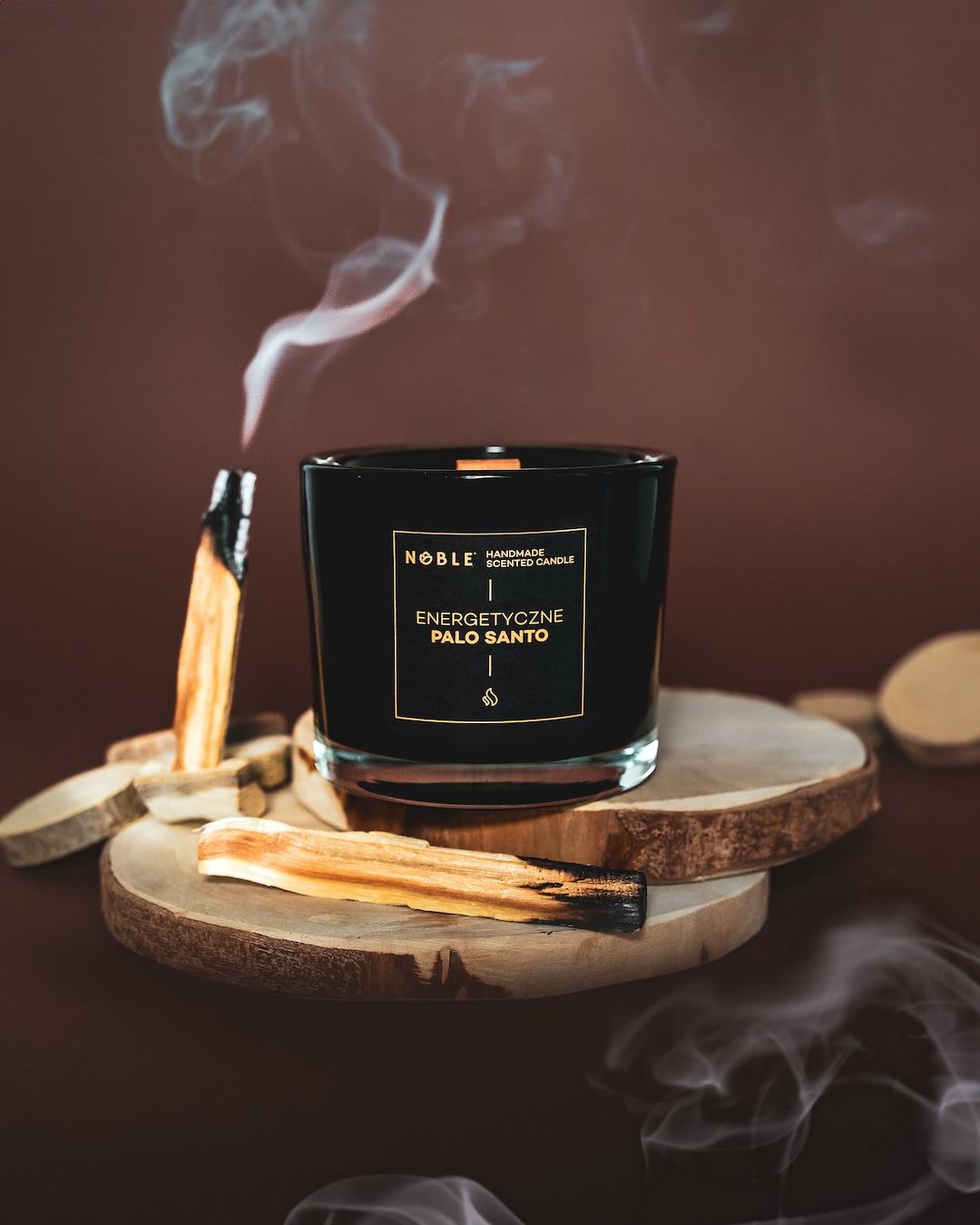 Energetic Palo Santo Wooden Wick Candles, Crackle Candle, Farmhouse ...