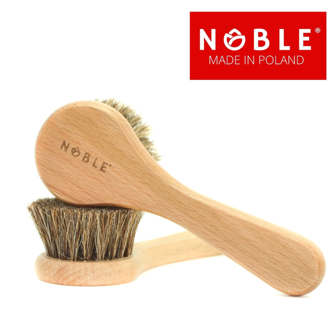 Handmade Natural Brush Beech Wood and Horsehair, Face Massage Brush, Exfoliating Brush, Wood ...