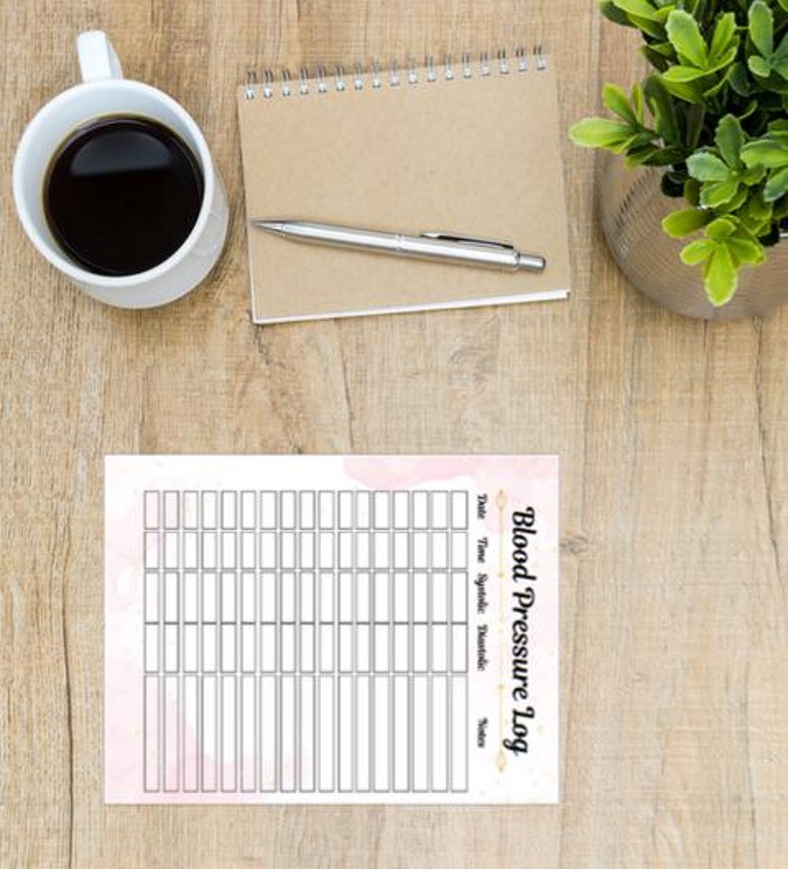Printable & Digital Blood Pressure Log Track Your Health Systolic ...