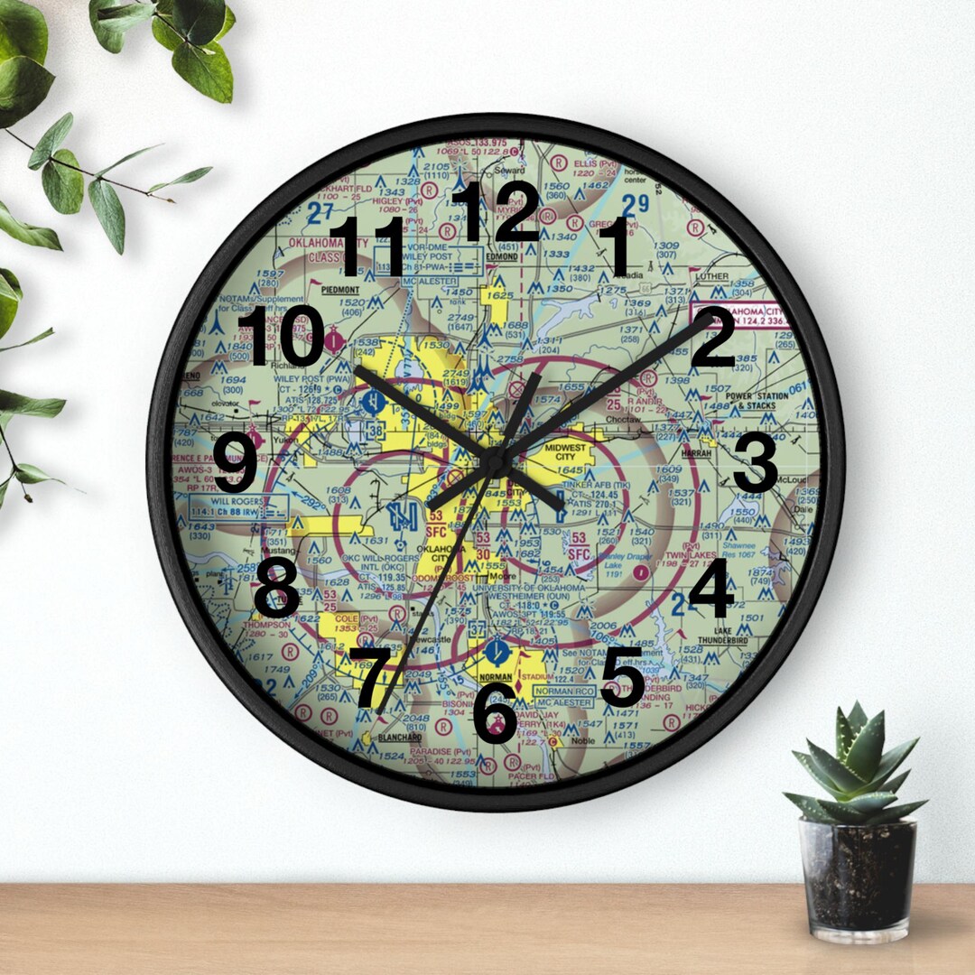 Custom FAA Sectional Wall Clock With Number, Aviation Wall Clock, Pilot ...