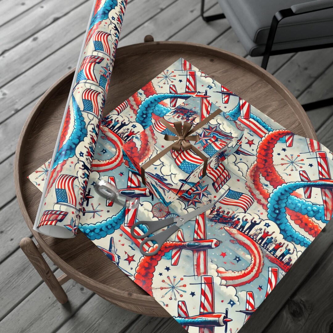 Gift Wrap Papers, Airshow Stunt Planes Gift Wrap, Pilot Gift Wrap Set ...