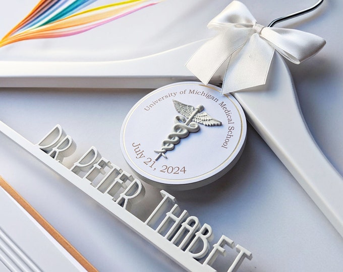 3d Caduceus First White Coat Hanger, Medical Hanger, Doctor Hanger ...