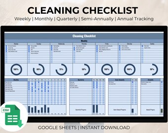 Cleaning Checklist Google Spreadsheet Clean Home Routine Planner ...