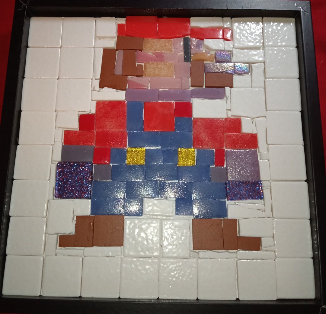 Mario Bros Poster Pixels Mosaic - Etsy