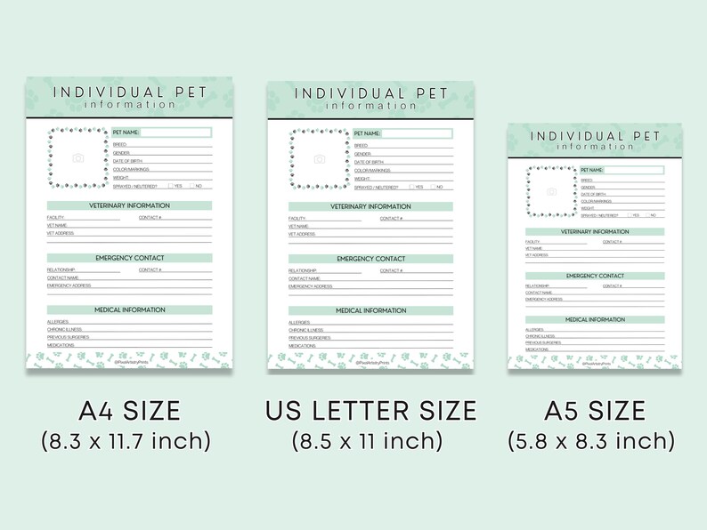 Printable Pet Care Journal | Printable Pet Care Planner | Digital Pet ...