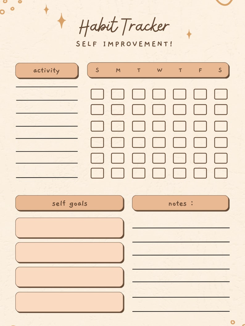 Healthy Habit Tracker printable Track Your Habits - Etsy