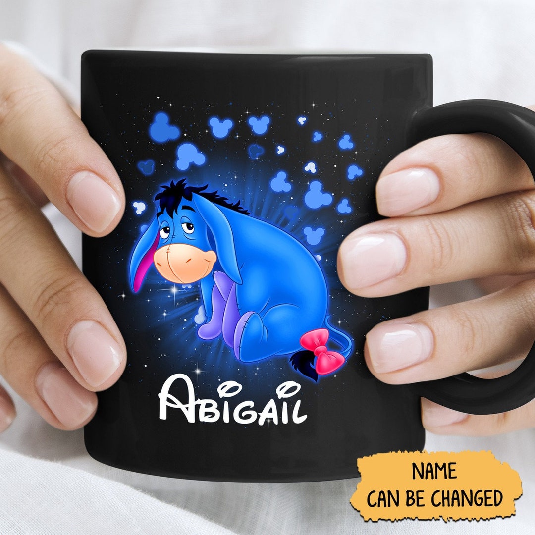 Custom Eeyore Mug Personalized Eeyore Tumblereeyore Black - Etsy