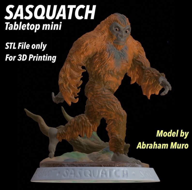 Sasquatch Tabletop Mini (DIGITAL FILE ONLY for 3d Printers) W Bonus Sas ...