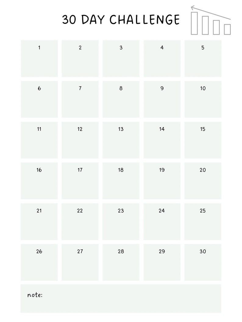 30 Day Challenge Worksheet, Digital Planner, Journal - Etsy