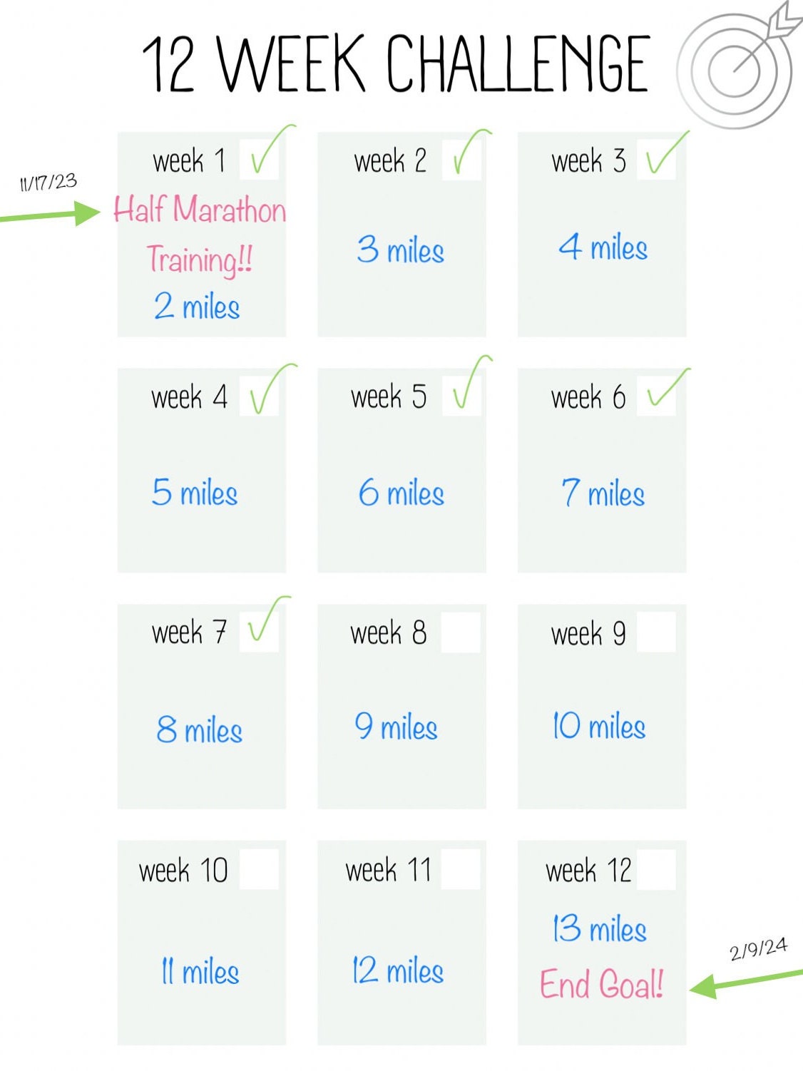12 Week Challenge Worksheet, Digital Download, Printable, Workout ...