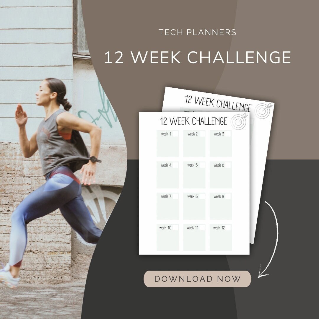 12 Week Challenge Worksheet, Digital Download, Printable, Workout ...