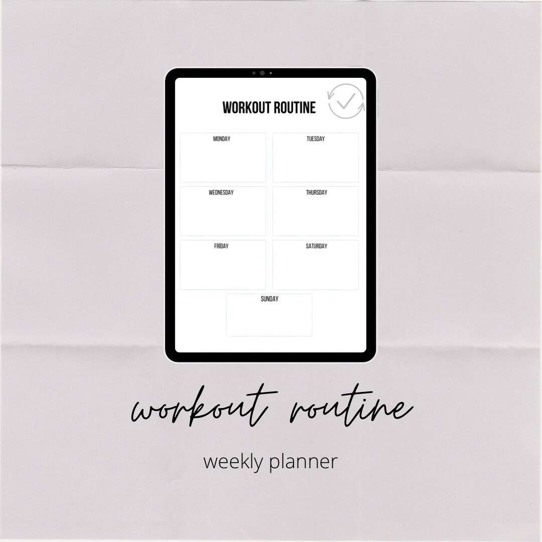 Workout Routine, Planner, Weekly Log, Exercise Planner, Workout Journal ...