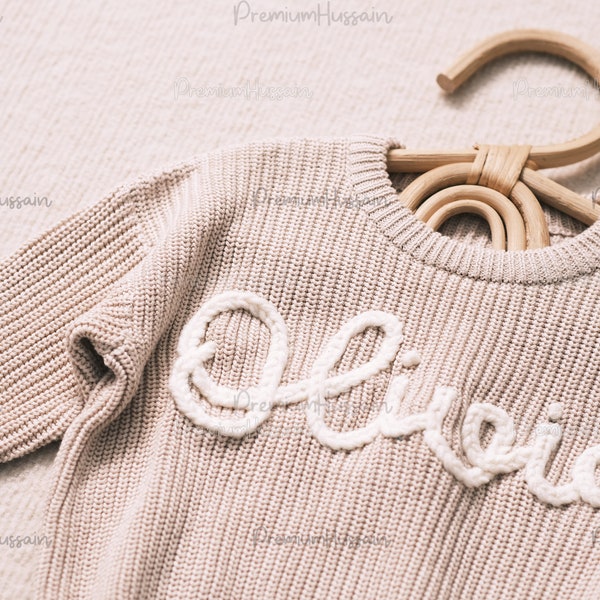 Personalized Embroidered Baby Name Knit Sweater - Etsy