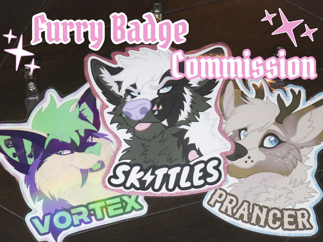 Custom Fursona Badge Commissions - Laminated Furry Badges - Made to ...