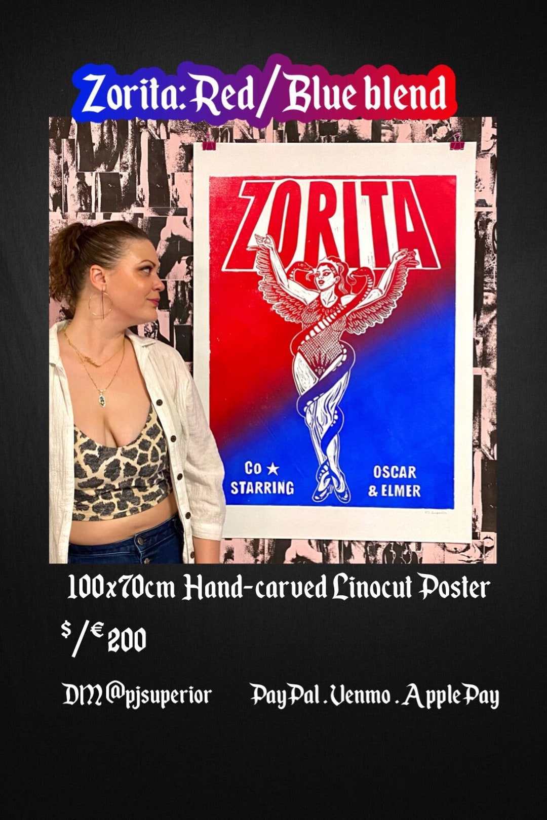 Zorita Linocut Burlesque Show Poster - Etsy