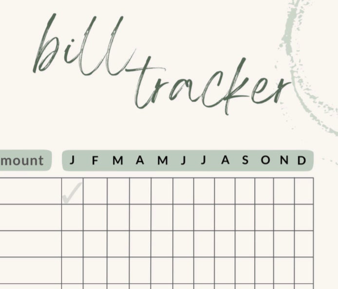 2024 Yearly Bill Tracker - Etsy