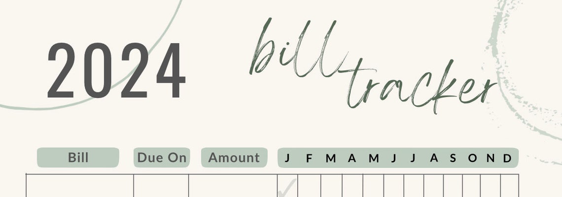 2024 Yearly Bill Tracker - Etsy