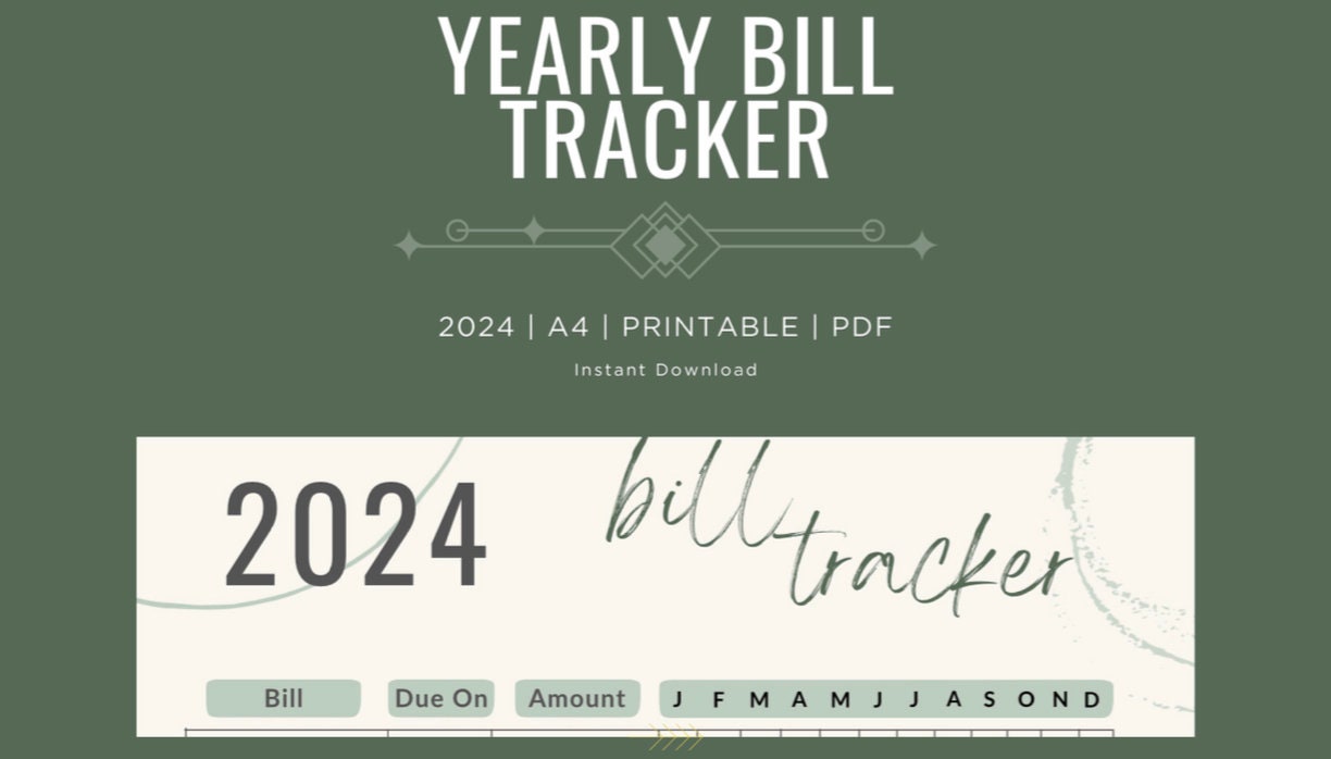 2024 Yearly Bill Tracker - Etsy