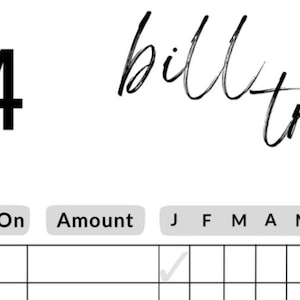 2024 Yearly Bill Tracker Black & White - Etsy