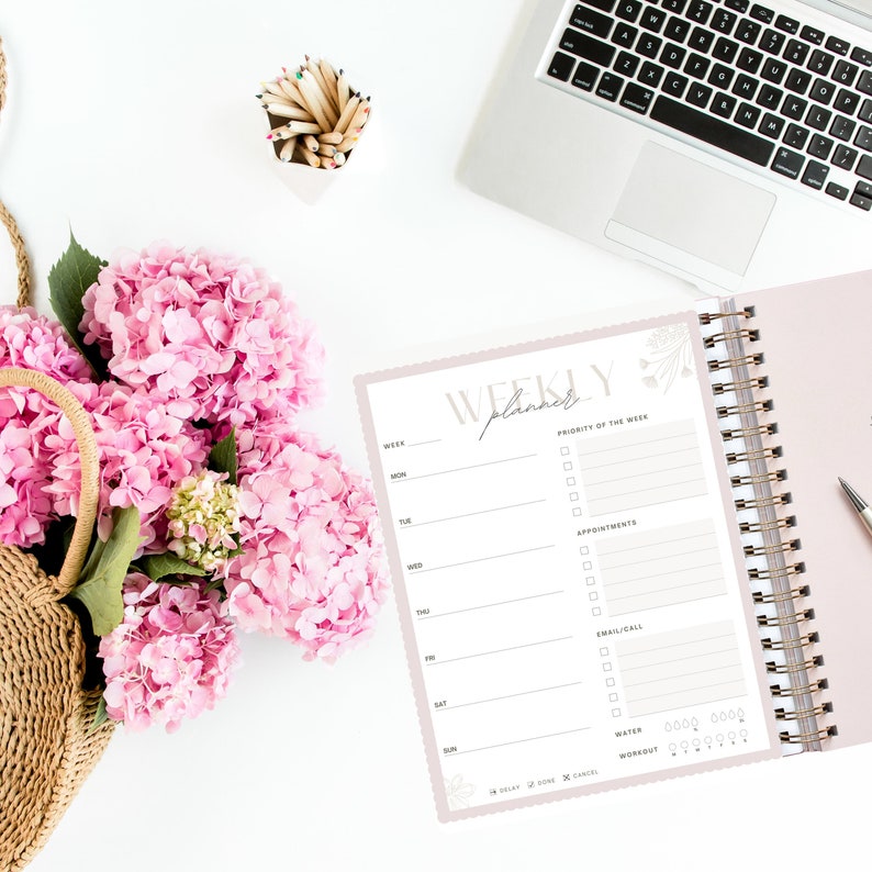 Aesthetic Weekly Planner Template - Etsy