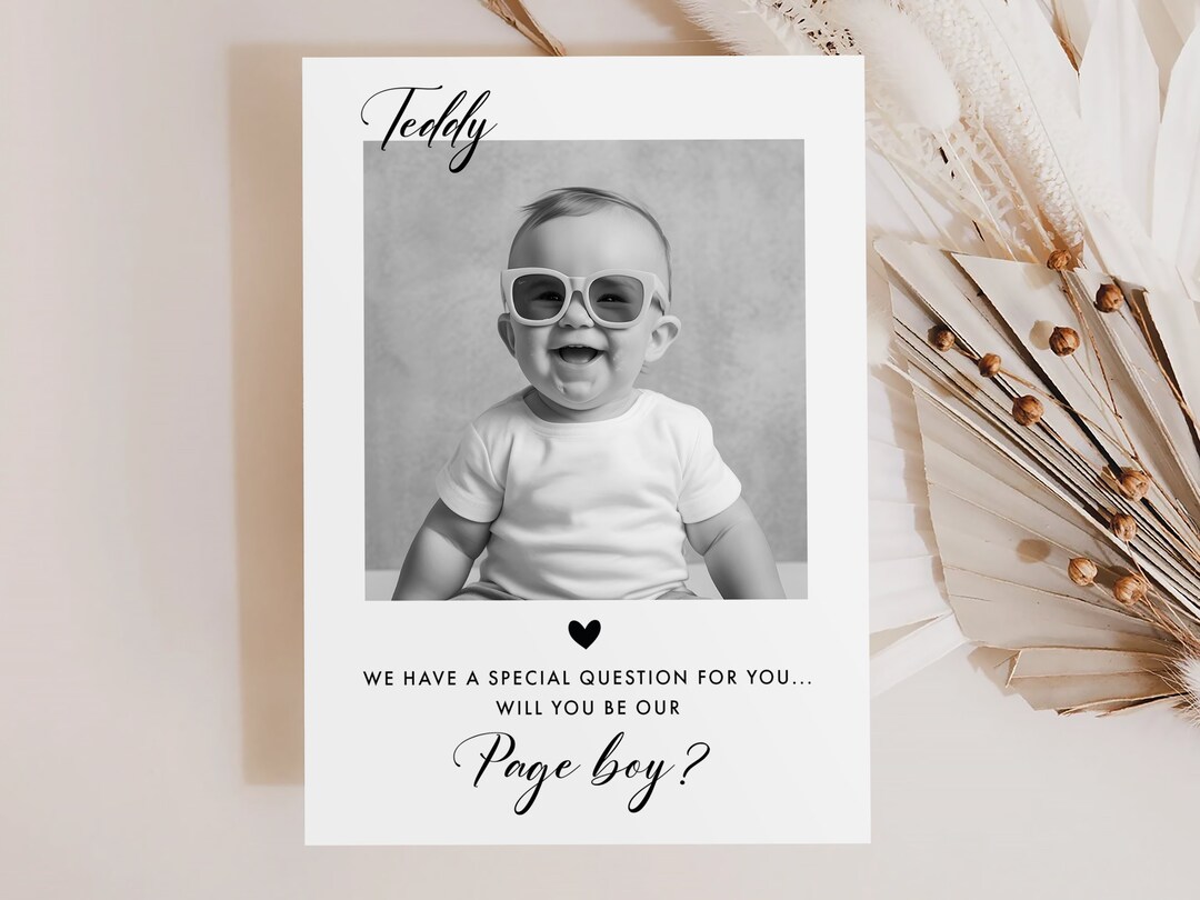Page Boy Proposal Photo Card, Personalised Will You Be My Page Boy Card ...