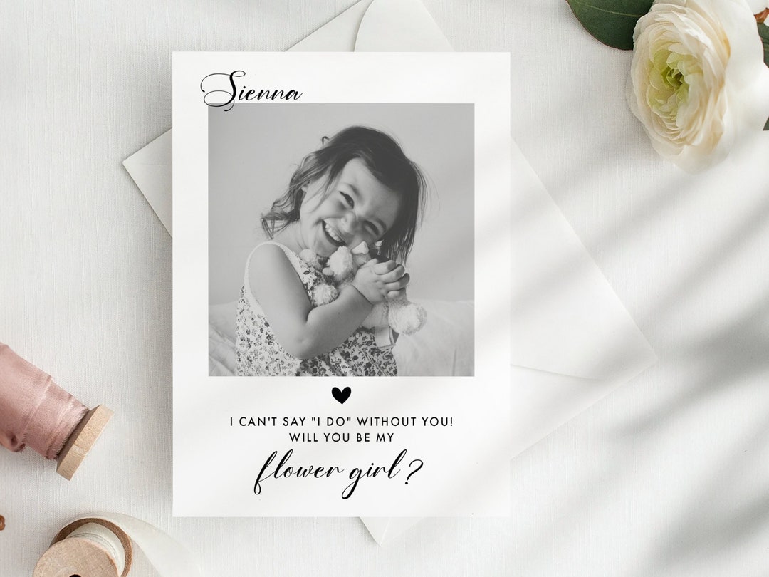 Flower Girl Proposal Photo Card, Personalised Will You Be My Flower ...