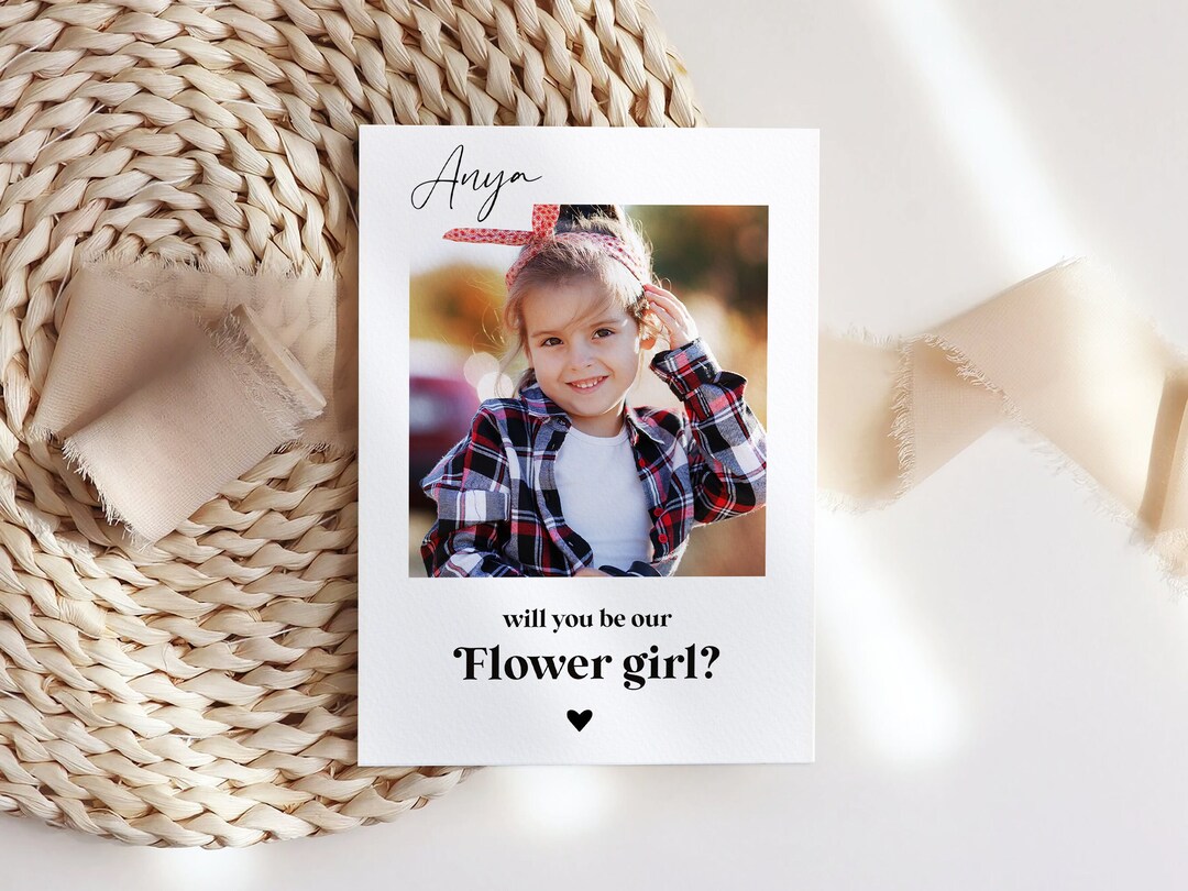 Flower Girl Proposal Photo Card, Personalised Will You Be My Flower ...