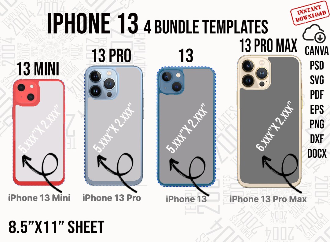 IPhone 13 Bundle Template, Phone Case Template, iPhone 13 Bundle Svg, Phone Case Svg, Ms Word ...