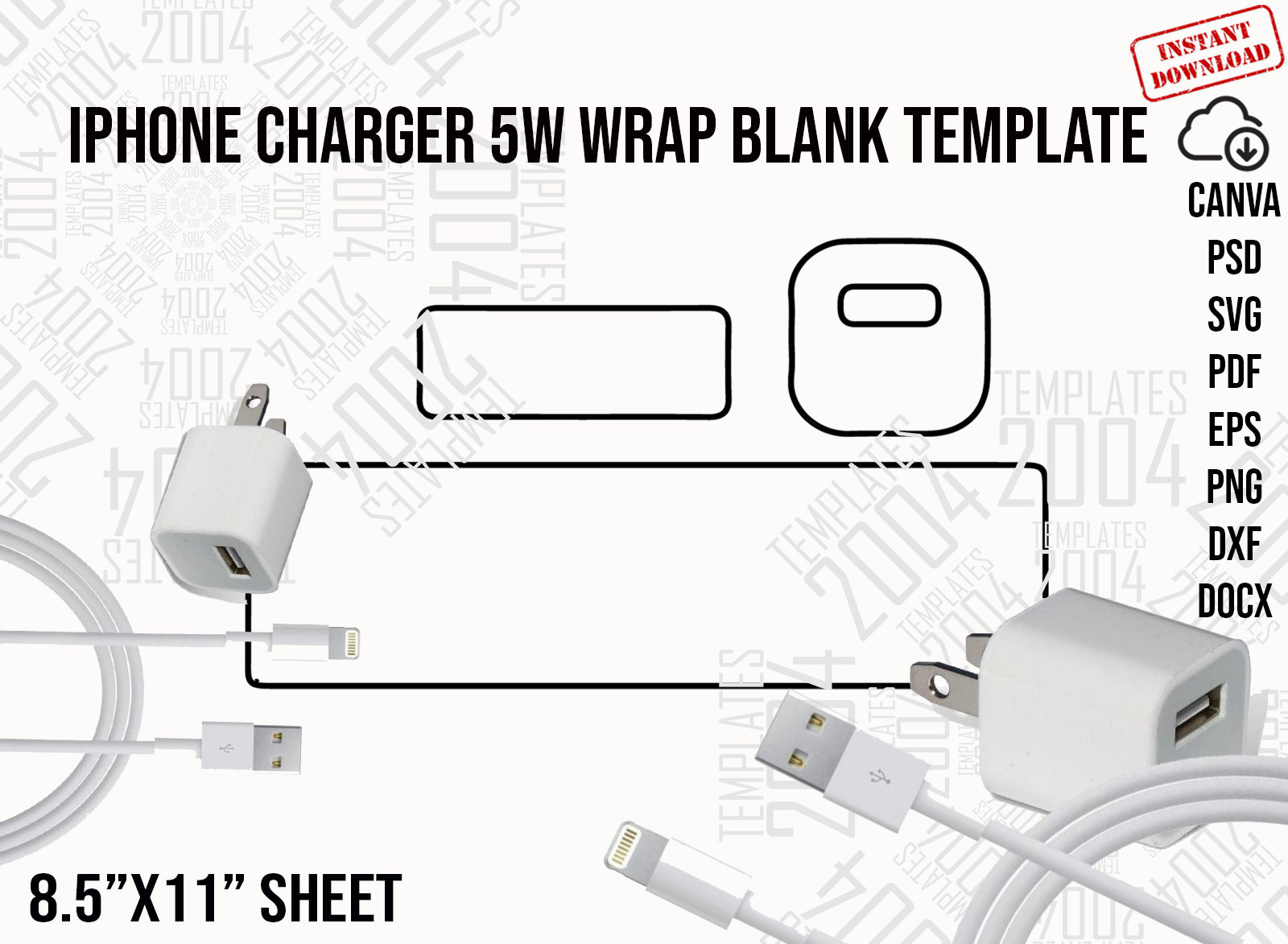 IPhone Charger Template 5W, iPhone Charger Label Svg, Charger Sticker ...