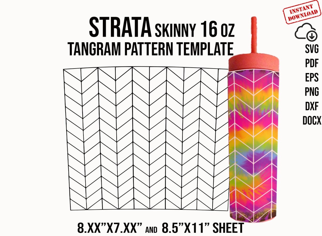 Strata Skinny 16 Oz Tumbler Tangram Template (digital Download) - Etsy