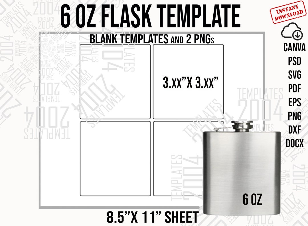 Flask 6oz Template, Flask 6 Oz Svg, Alcohol Svg, Flask Svg Designs ... Flask 6oz Template, Flask 6 Oz Svg, Alcohol Svg, Flask Svg Designs ...