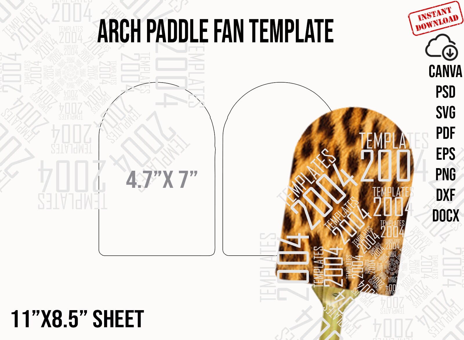 Paddle Arch Fan Template: Printable 8.5x11" Sheet (digital Download) - Etsy