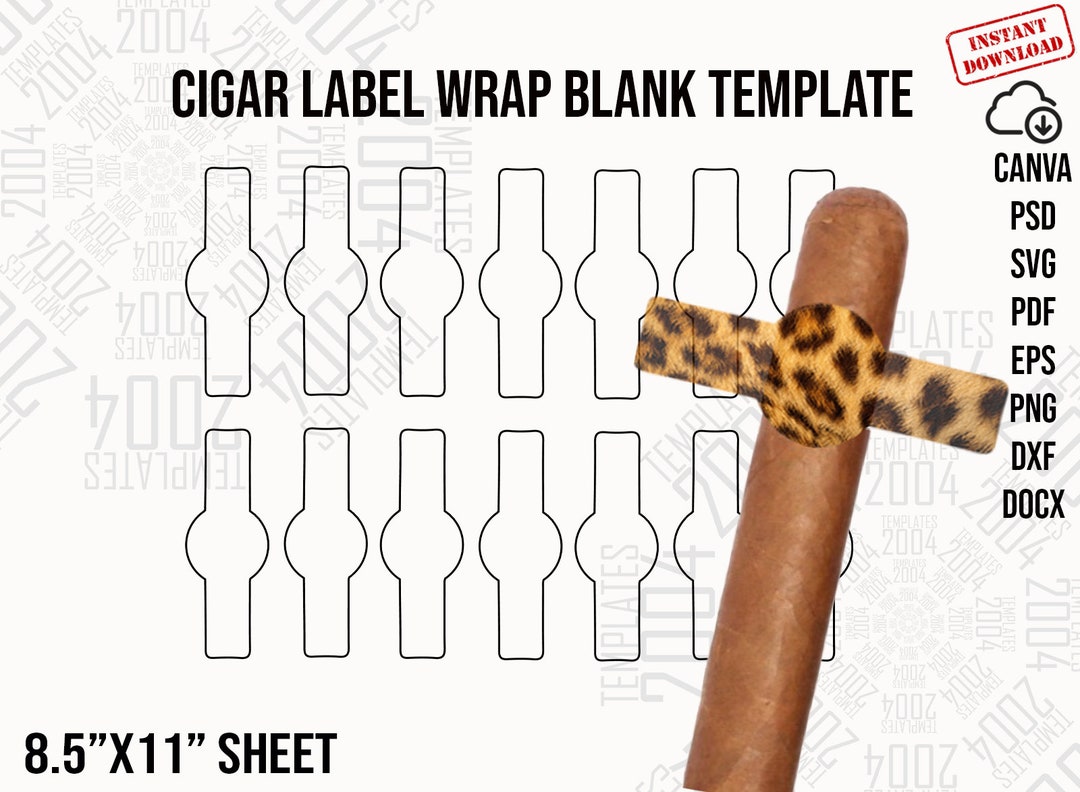 Cigar Label Template, Cigar Wrapper Template, Cigar Wrap Template ...
