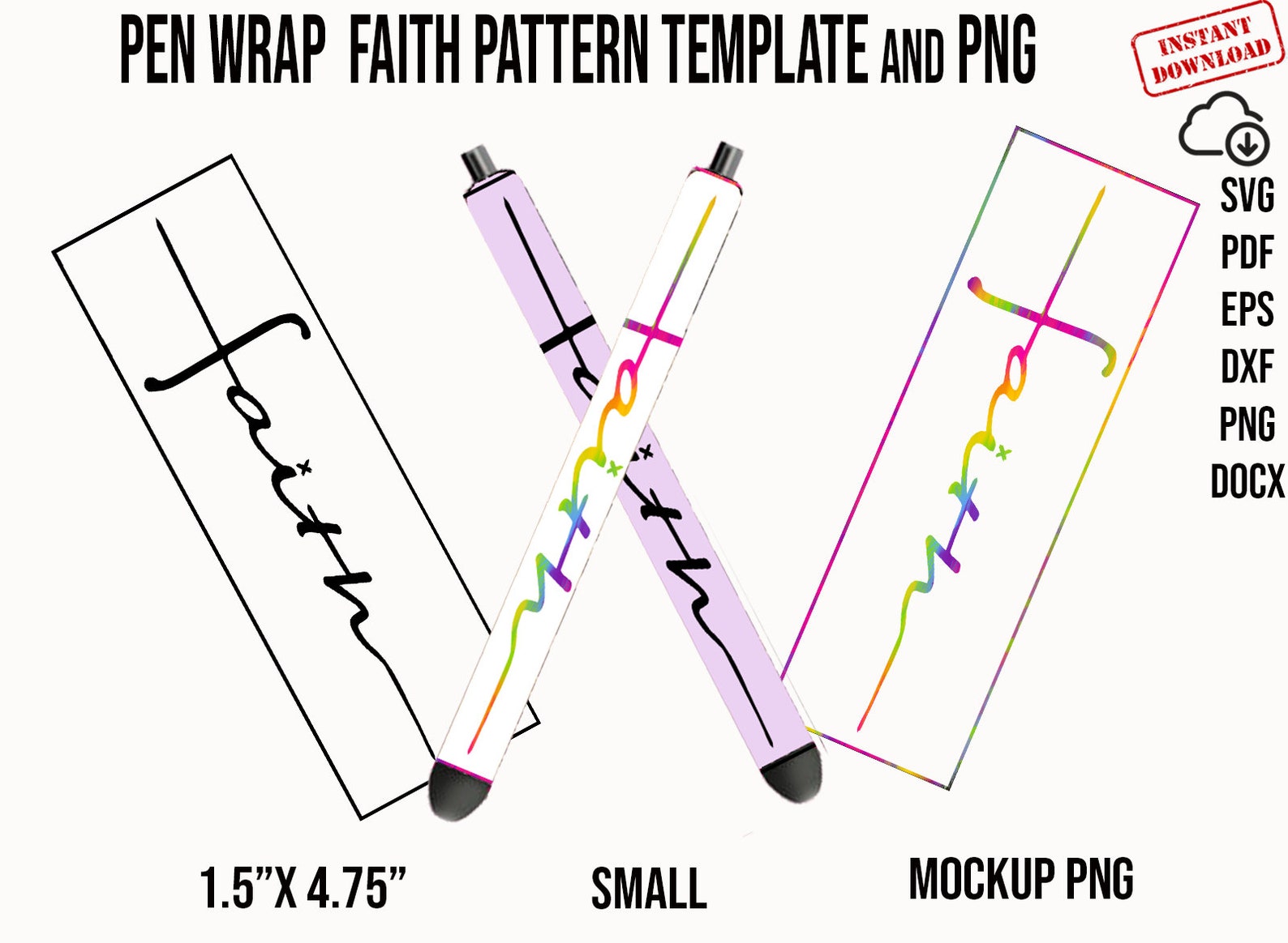 Pen Wrap Template, Faith Template Svg, Christian Svg, Faith Pen Wrap ...