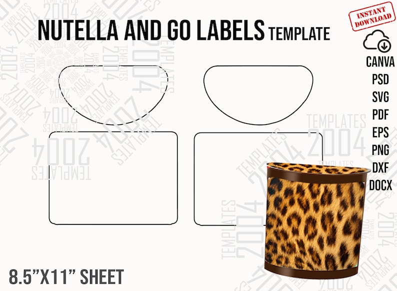 Nutella and Go Label Template: Party Favor, Canva, SVG, PDF (digital ...