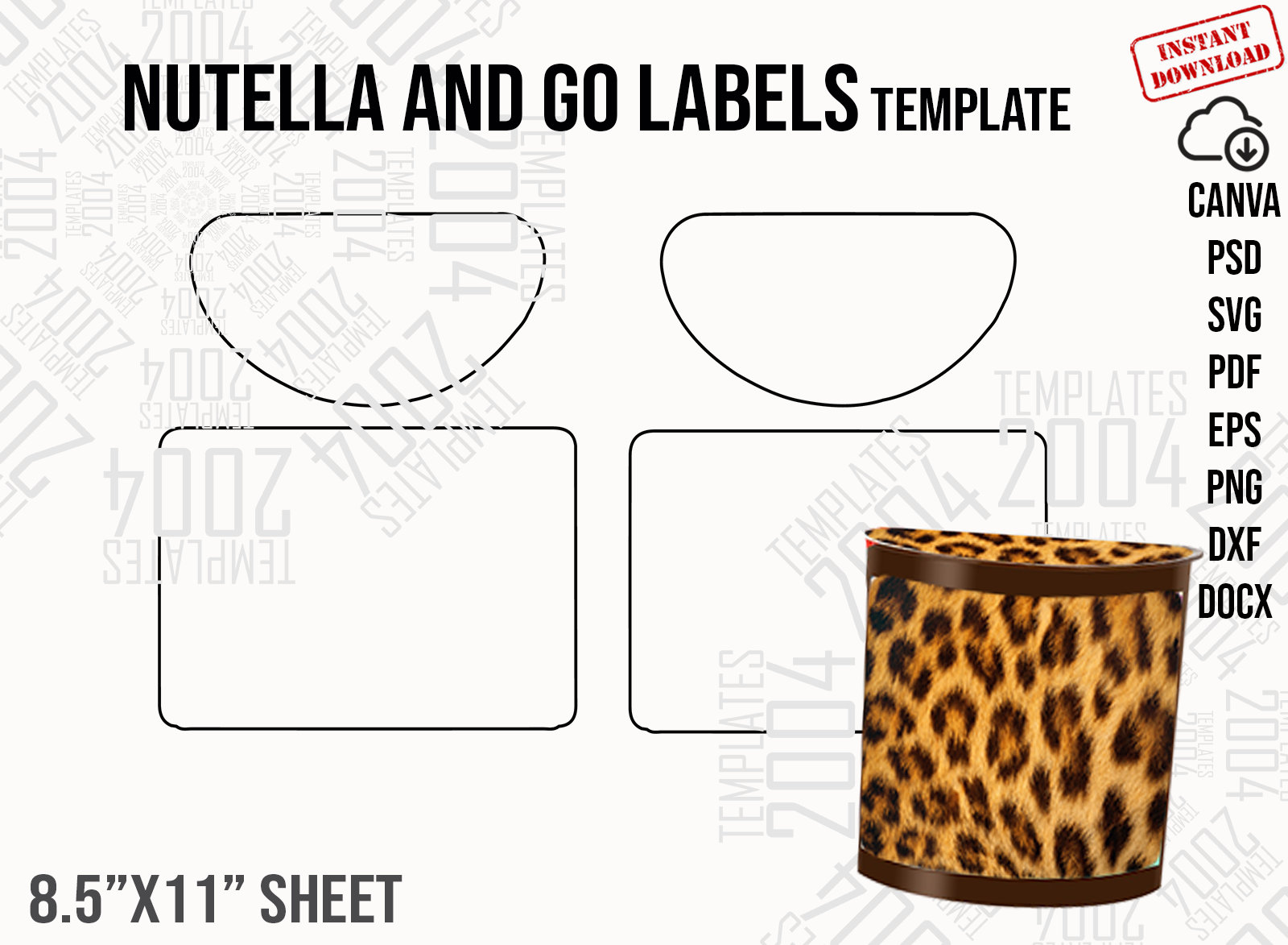 Nutella and Go Template, Nutella and Go Labels, Nutella and Go Sticker ...