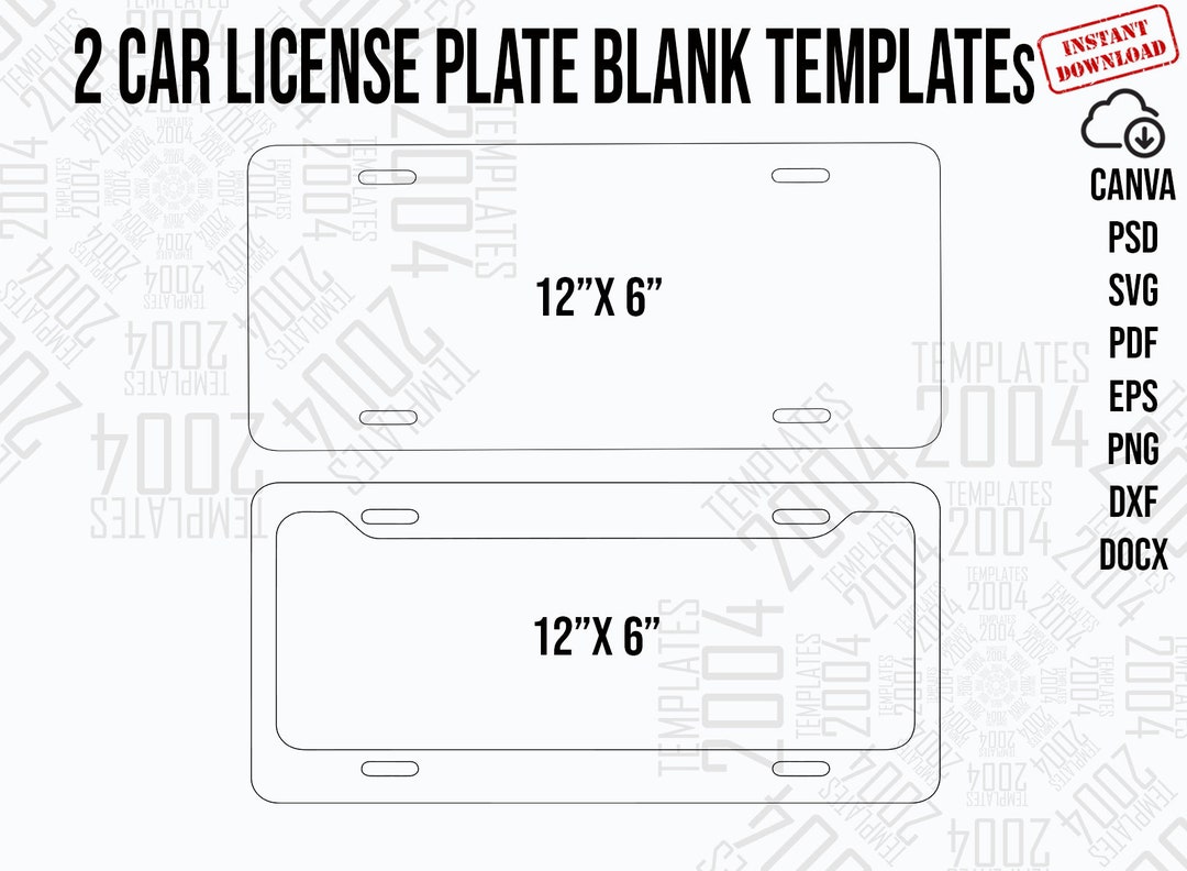 Car License Plate Template Bundle (digital Download) - Etsy