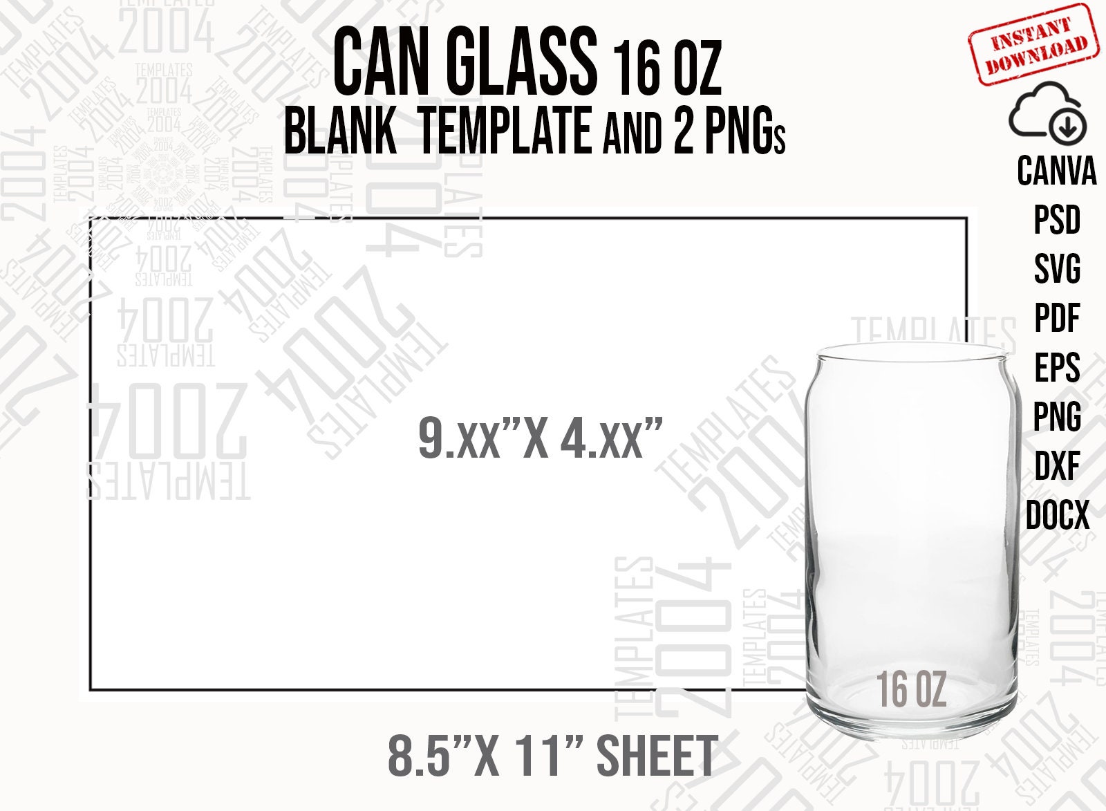 Libbey Glass 16 Oz Template, Can Glass Svg 16 Oz, Beer Glass Svg, Libby ...