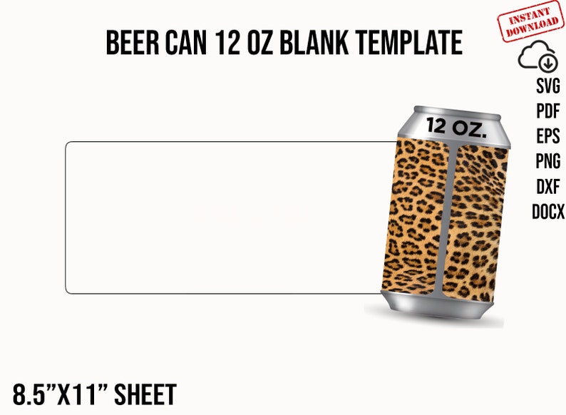 Beer Can 12 Oz Label Template Beer Can Template Soda Can - Etsy