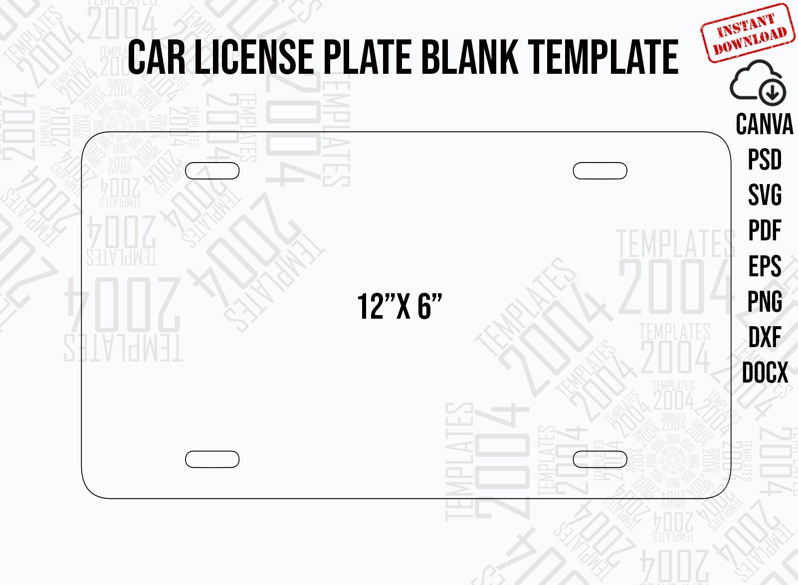 Car License Plate Template Bundle (digital Download) - Etsy