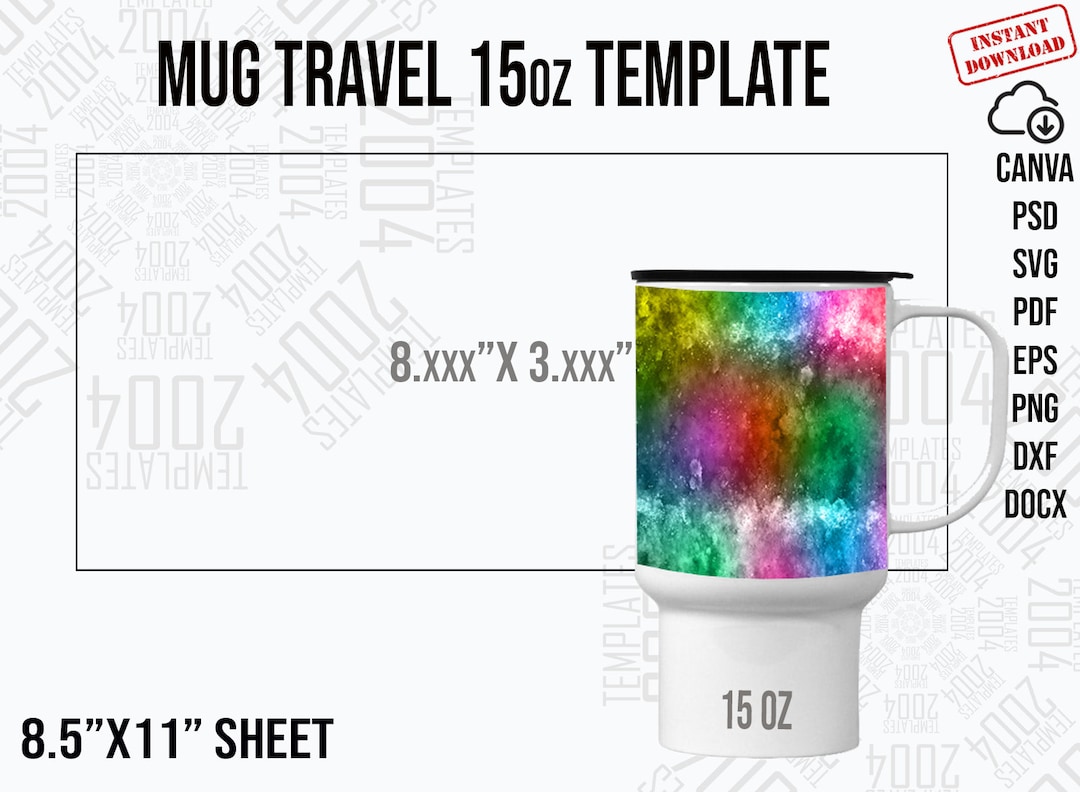 Mug Travel Template, Mug Travel 15 Oz Svg for Sublimation, Mug Svg, Mug ...