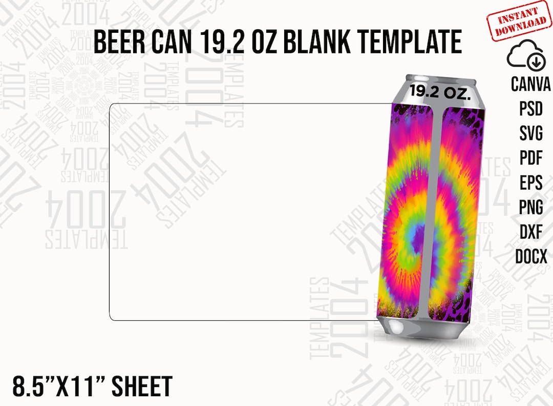 Beer Can 19.2 Oz Label Template, Beer Can Template, Soda Can Svg, Beer ...