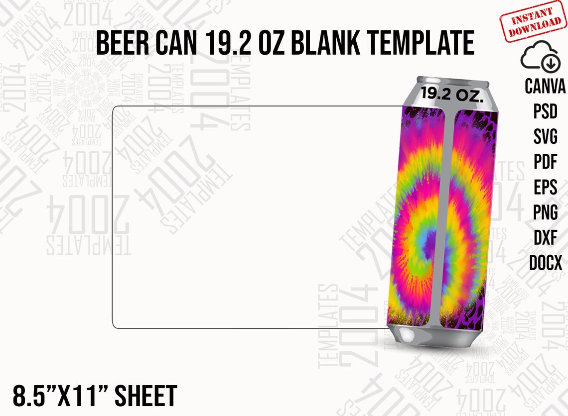 Beer Can 19.2 Oz Label Template, Beer Can Template, Soda Can Svg, Beer ...